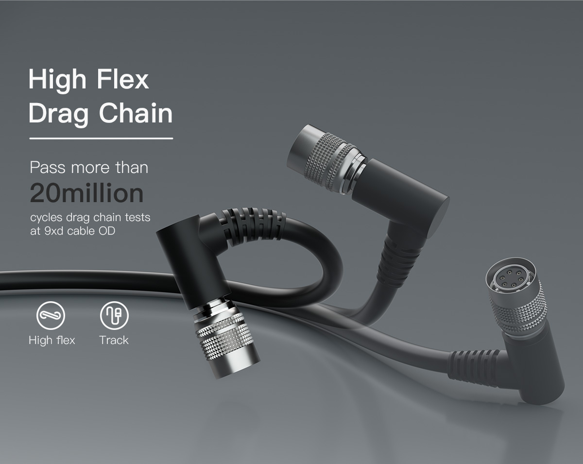 Hirose 6 Pin Female Right Angle-1 to Open I/O Power High Flex Cable ...